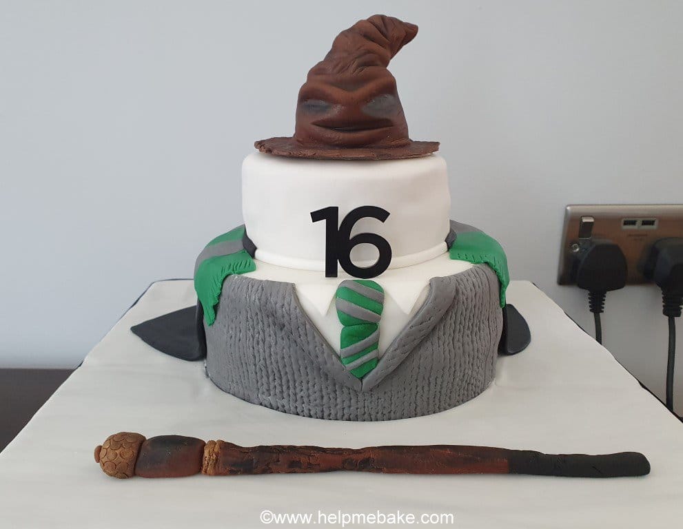 Harry Potter Cake - 2 Tier Slytherin Cake | Help Me Bake