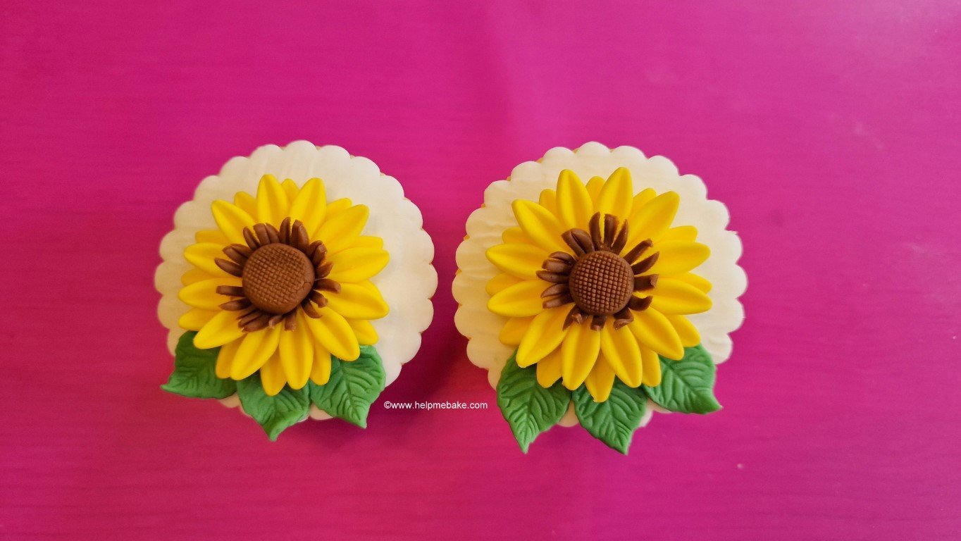 How to make Easy Sunflower Cupcake Toppers | Help Me Bake